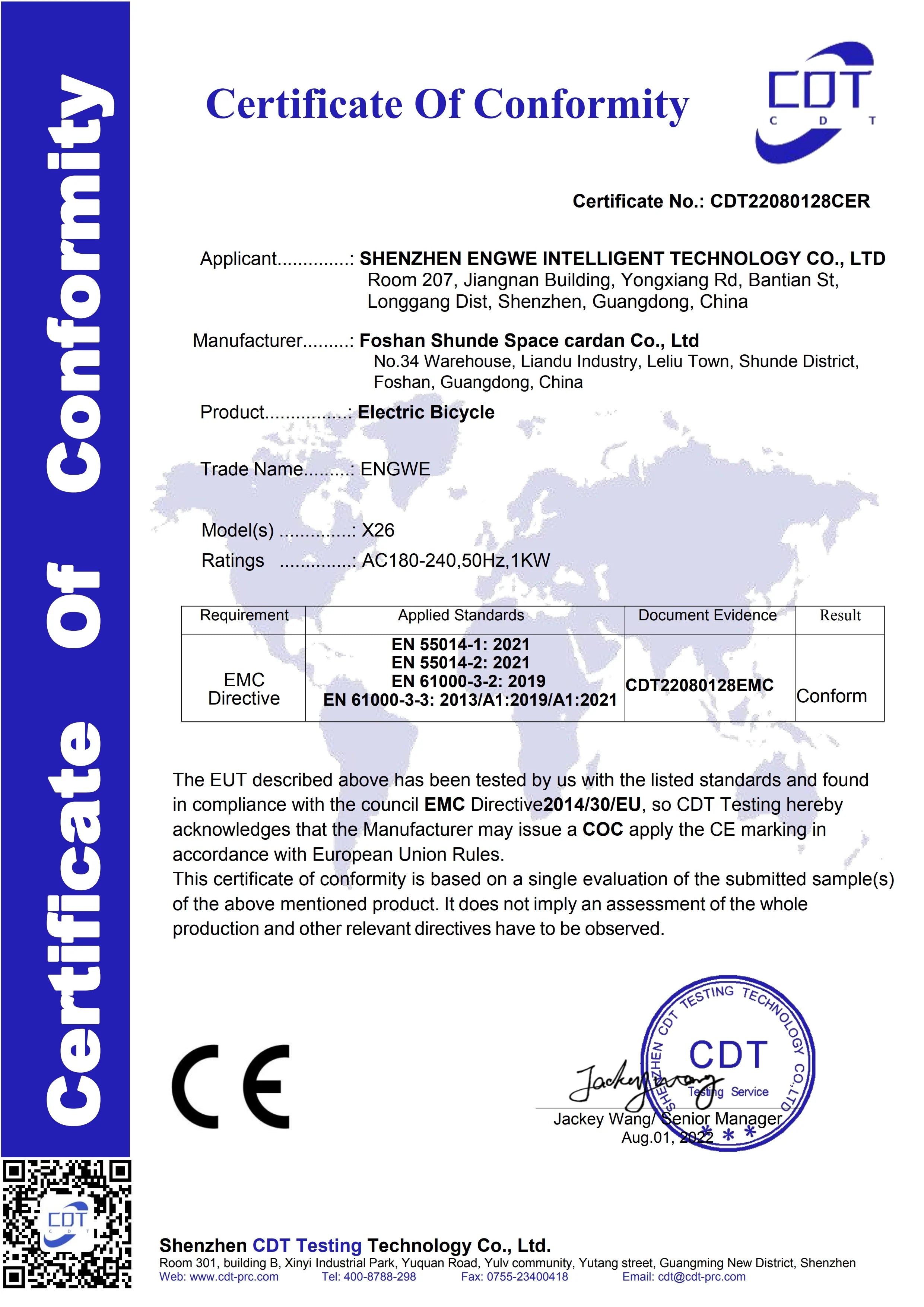 Certificates Of Conformity Certificates Of Conformity